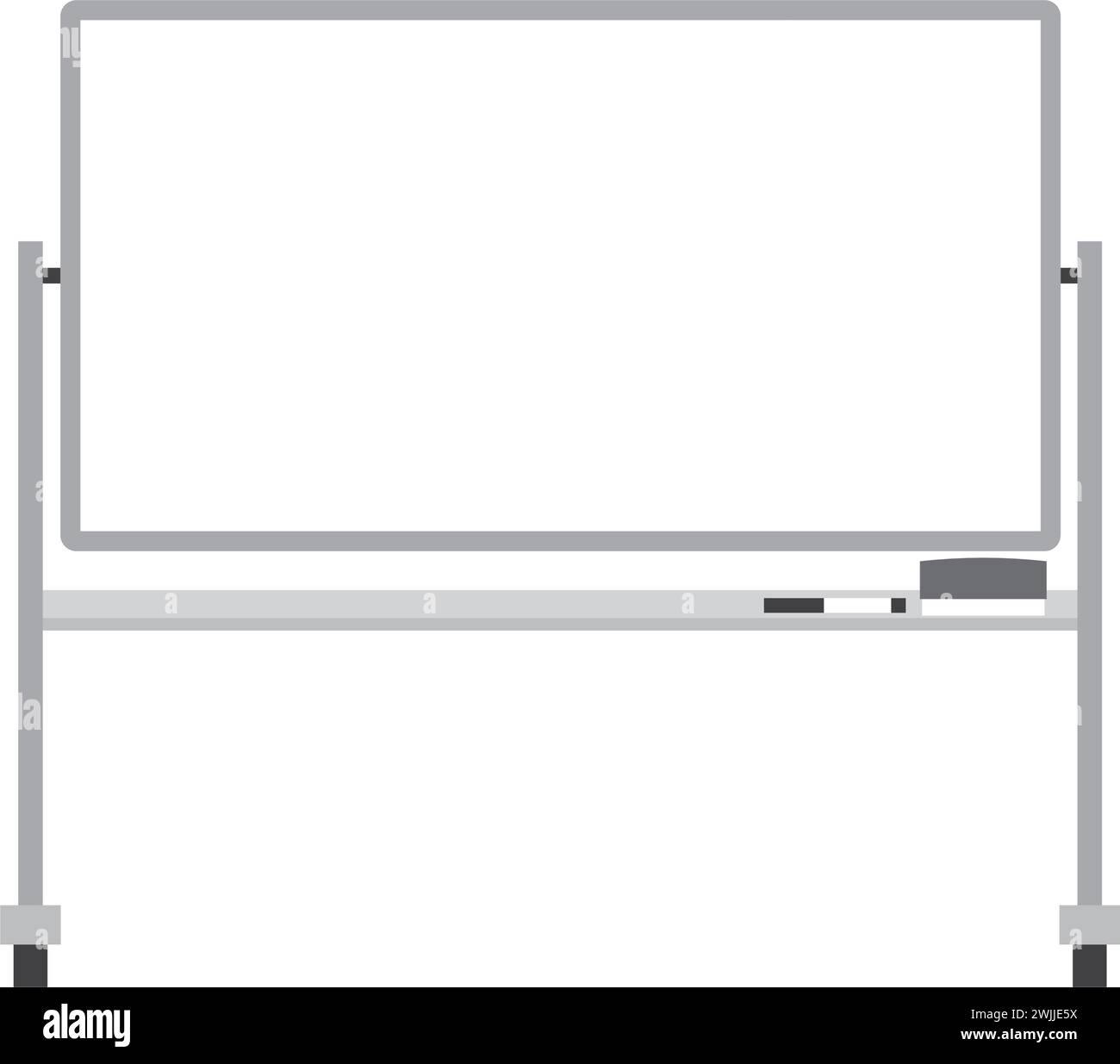 A simple frame of a flat-style whiteboard. Frame for teaching lessons ...