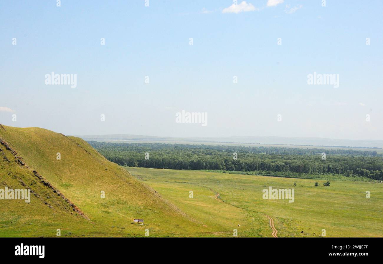 A fragment of the slope of a high mountain with unusual stone ...