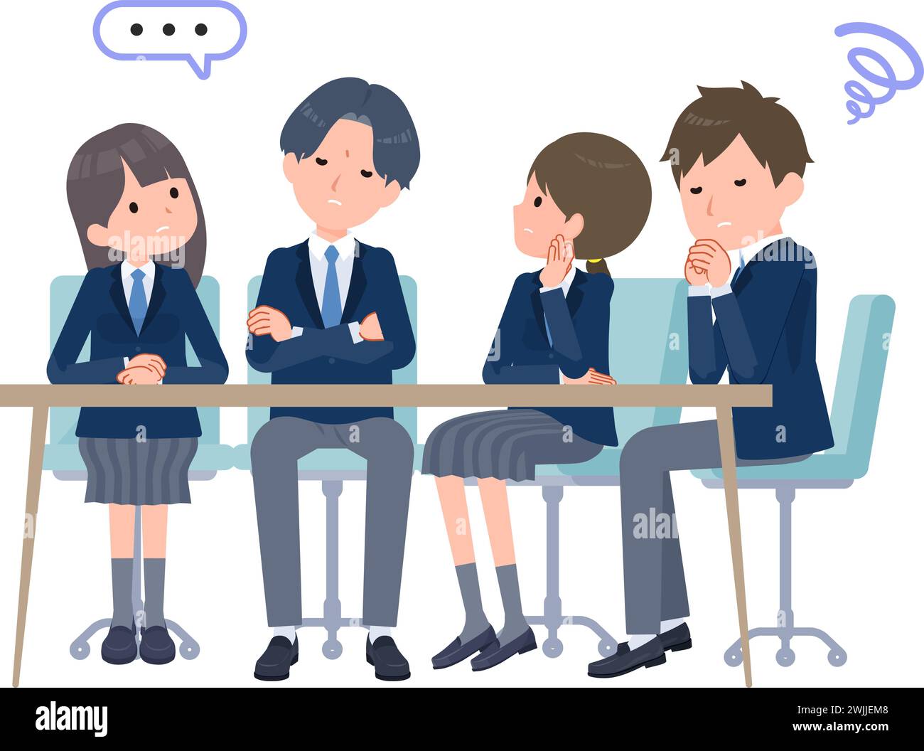 A group of students who are worried Stock Vector Image & Art - Alamy