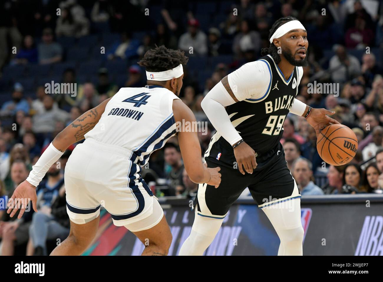 Milwaukee Bucks forward Jae Crowder (99) handles the ball against ...