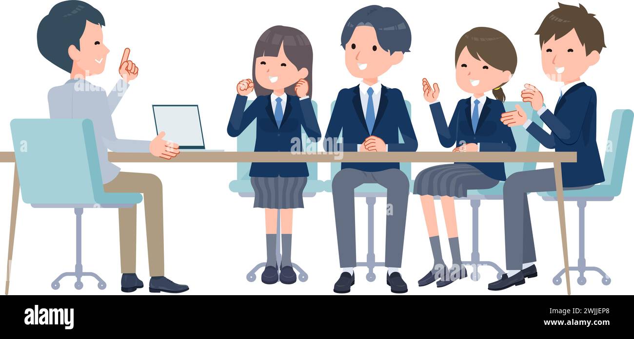 Teacher giving lessons to students, fun atmosphere Stock Vector Image ...