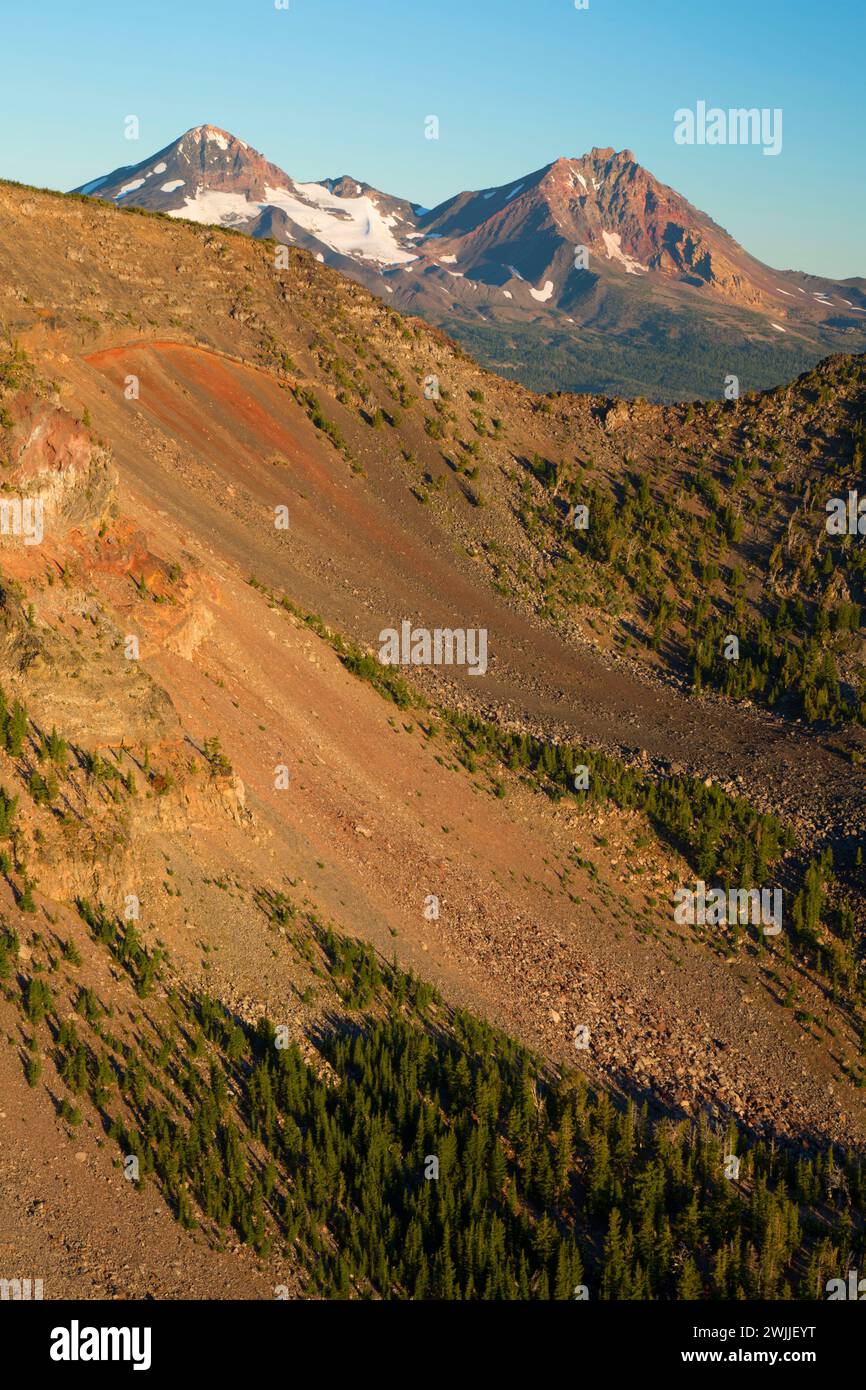 North and Middle Sister from Tam McArthur Rim, Three Sisters Wilderness ...