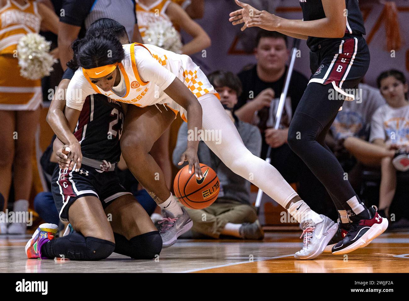 Tennessee forward Rickea Jackson, second from left, battles for the ...