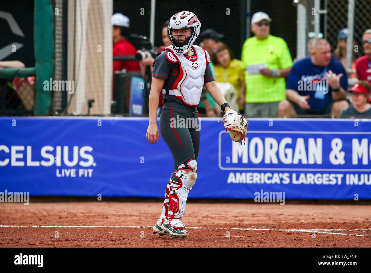 Stanford catcher Aly Kaneshiro makes her way to home plate against ...