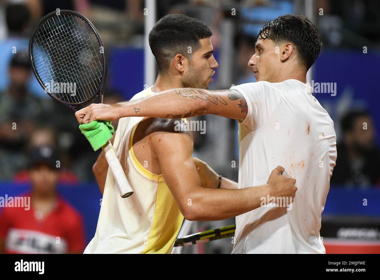 Carlos Alcaraz (Spain) and Camilo Ugo Carabelli (Argentina). Argentina Open 2024 Stock Photo - Alamy