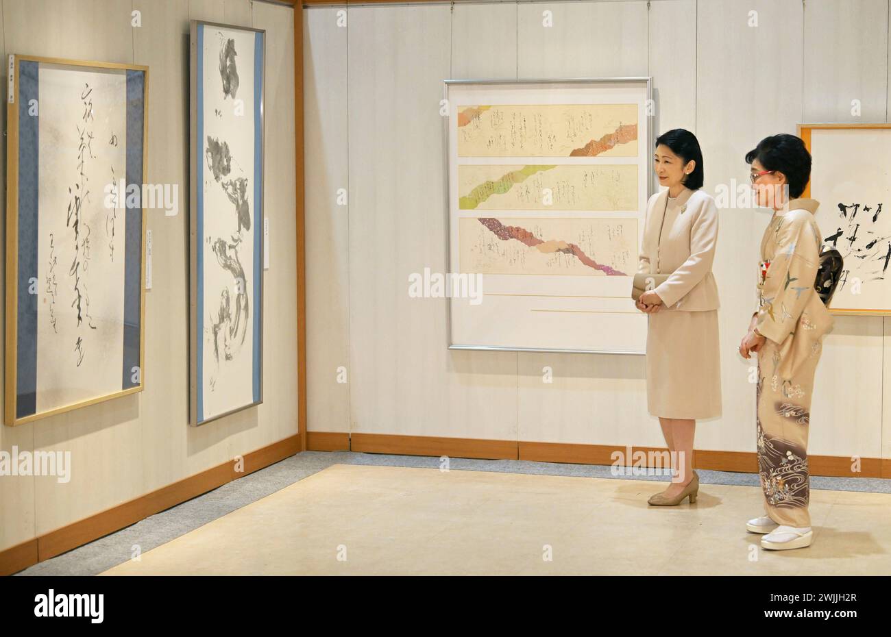 Japanese Crown Princess Kiko of Akishino visits an exhibition of ...