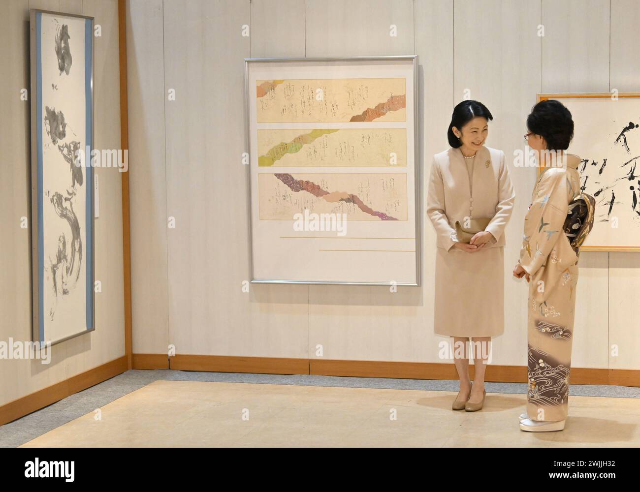 Japanese Crown Princess Kiko of Akishino visits an exhibition of ...