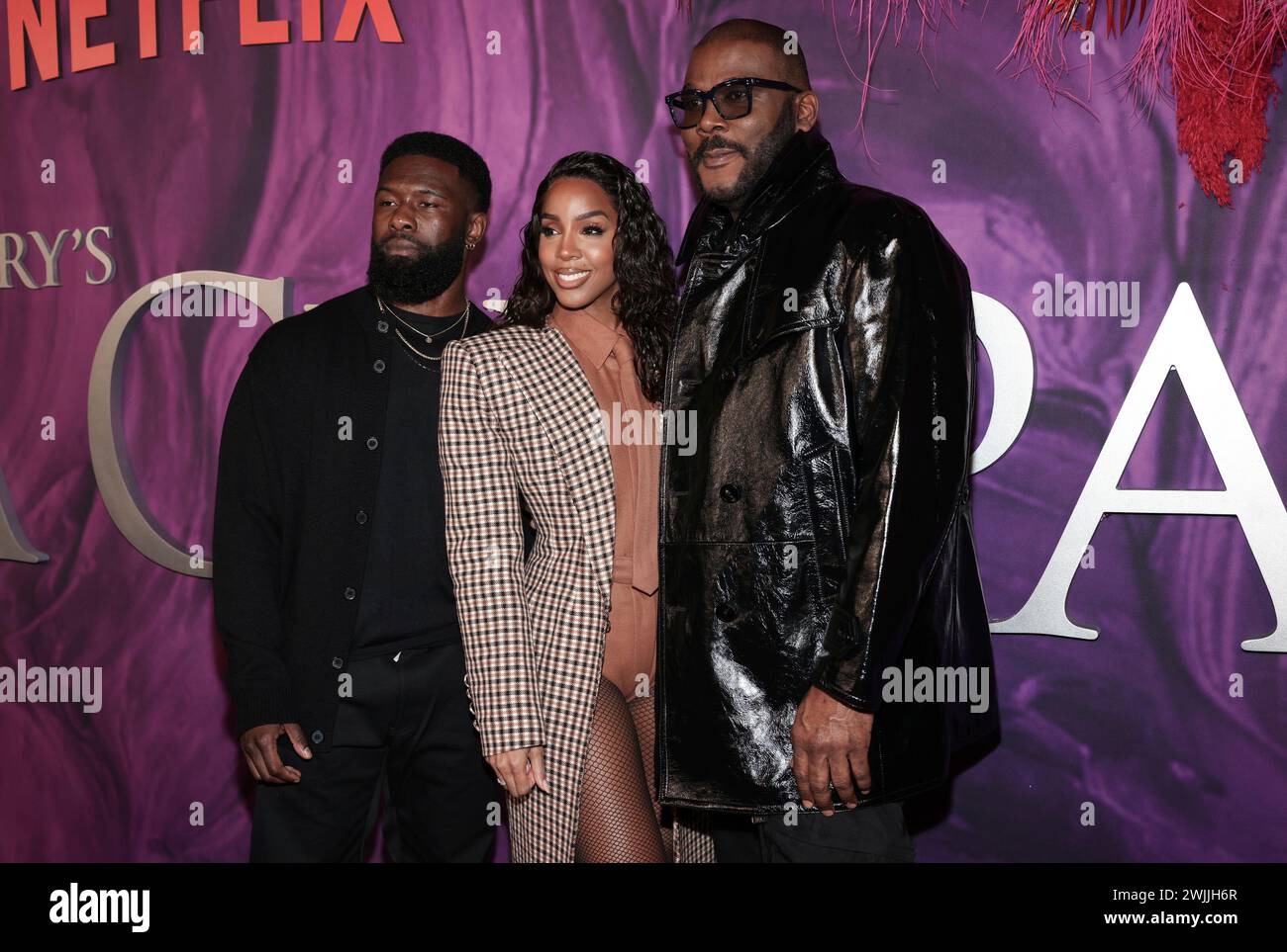 Trevante Rhodes, from left, Kelly Rowland and Tyler Perry attend the ...