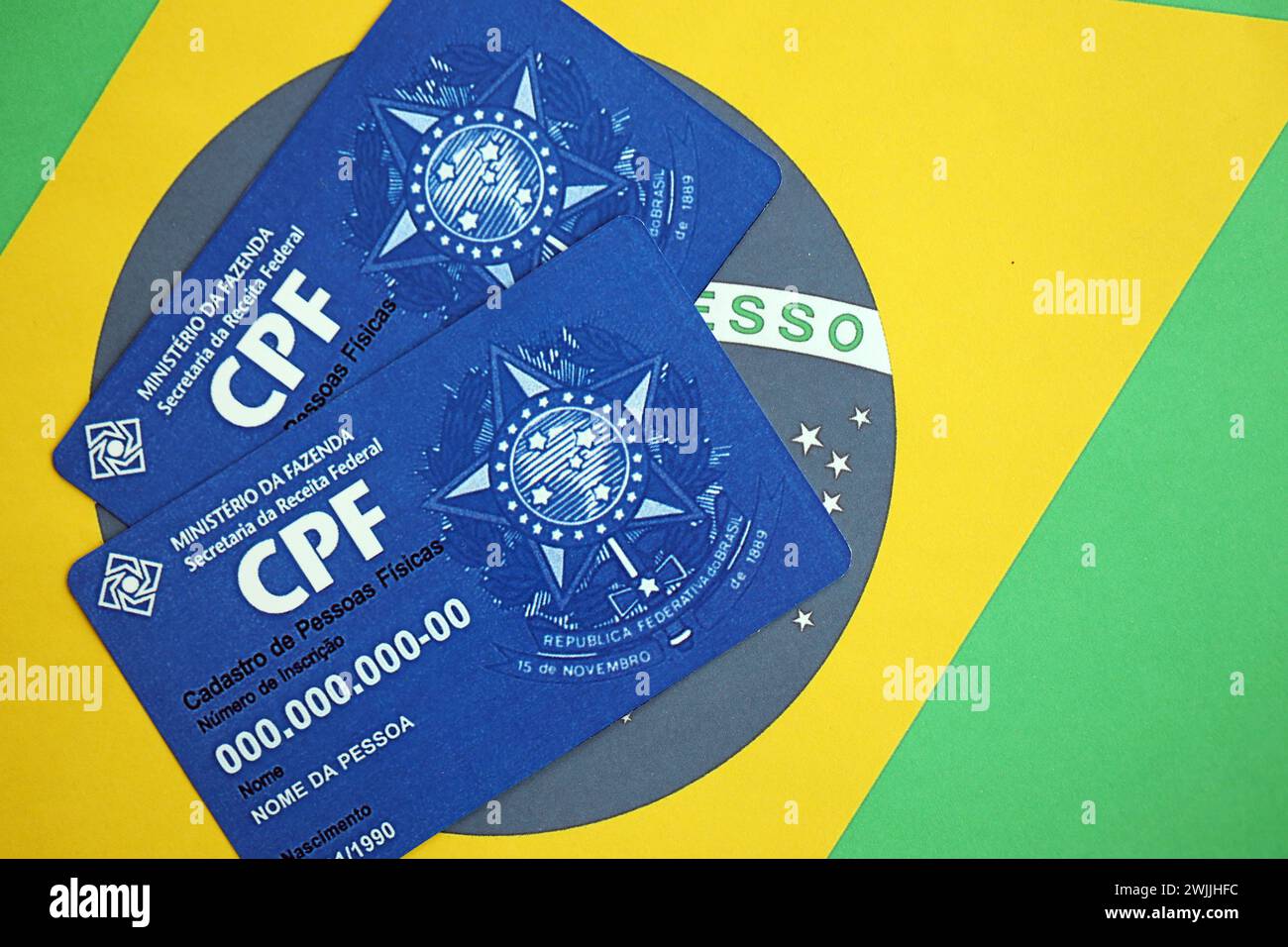 KYIV, UKRAINE - OCTOBER 31, 2023 Blue CPF card document template. The ...