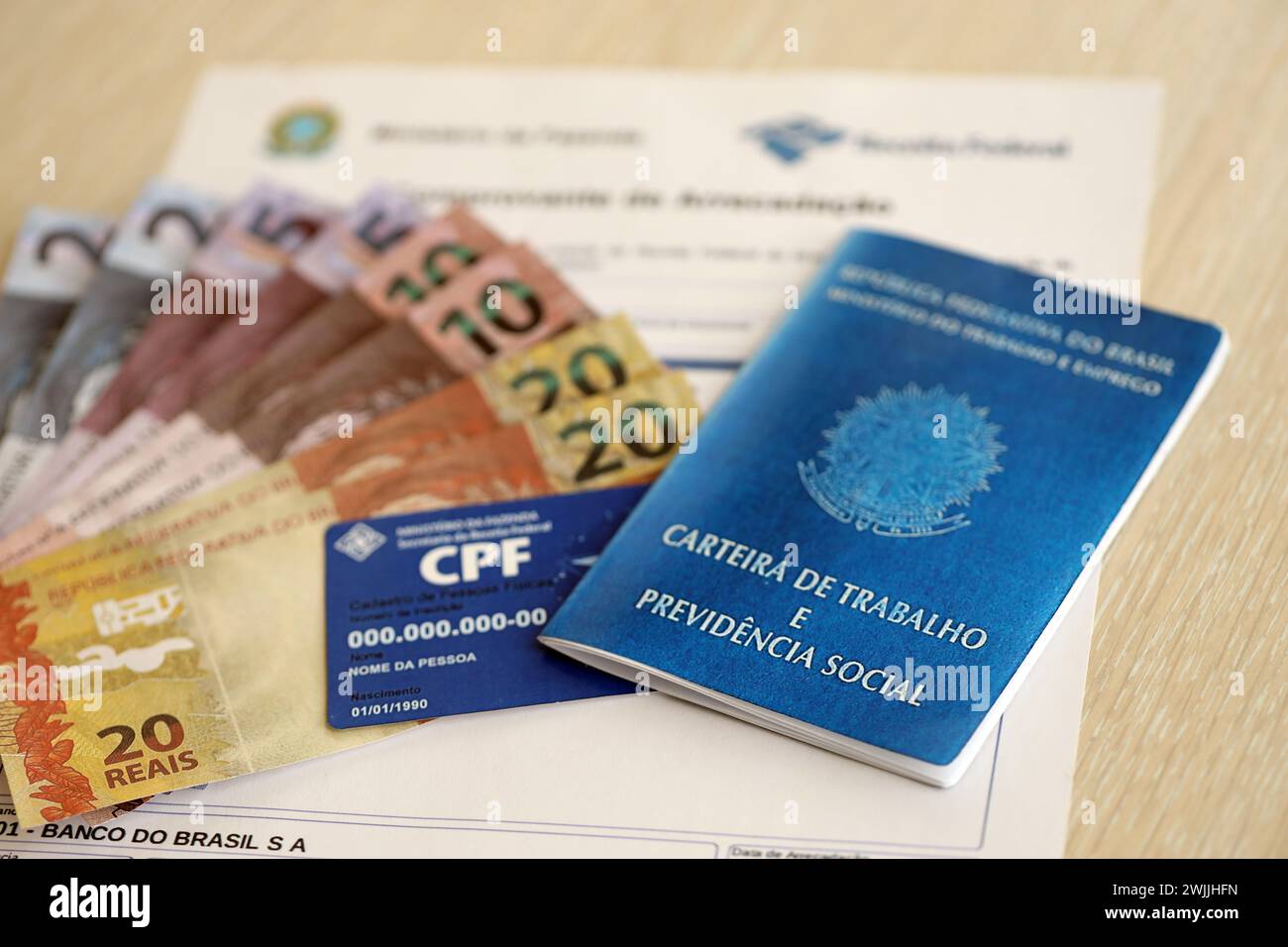 Cpf taxpayer card and work card with hi-res stock photography and ...