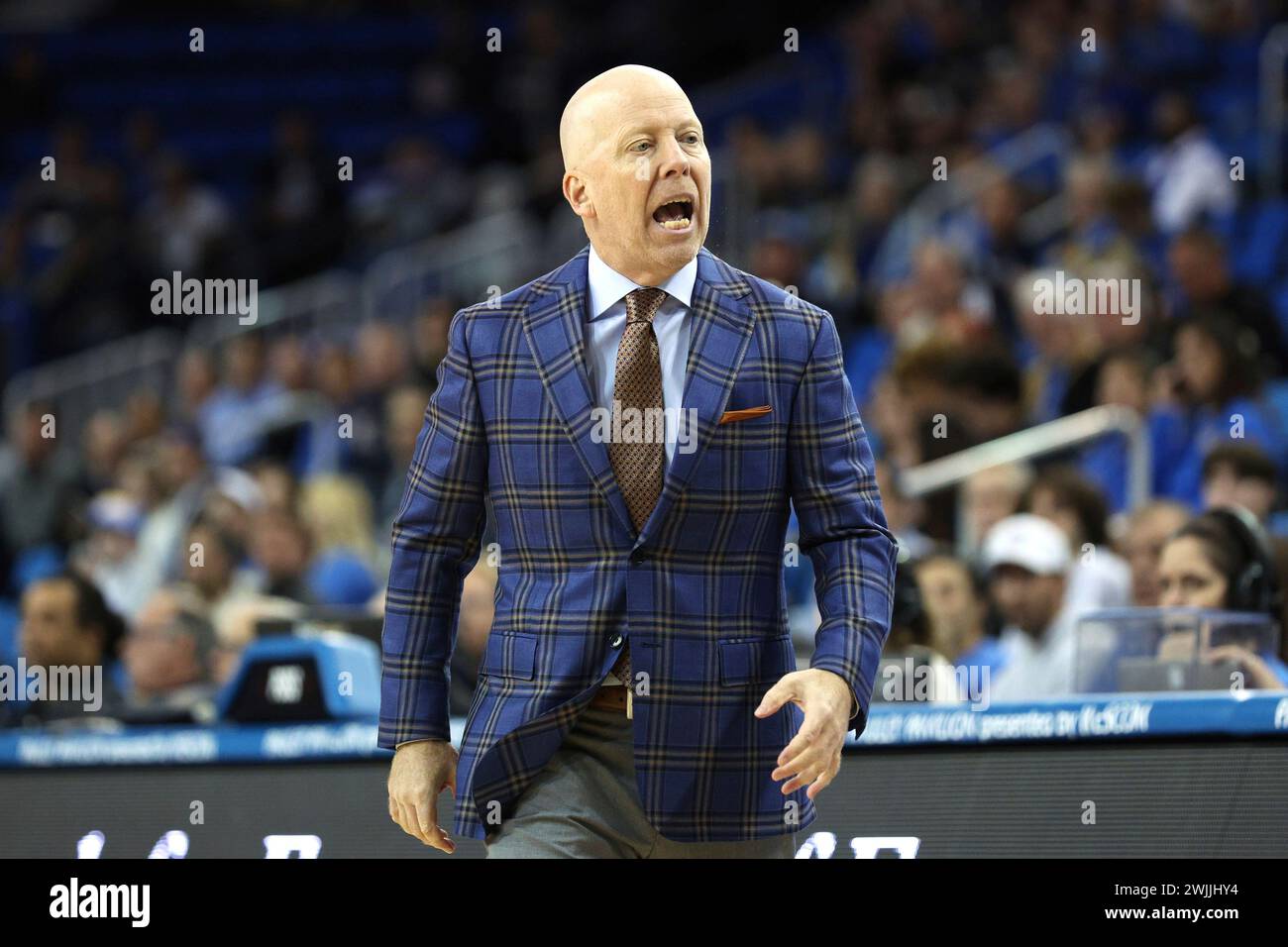 UCLA head coach Mick Cronin reacts during the first half of an NCAA ...