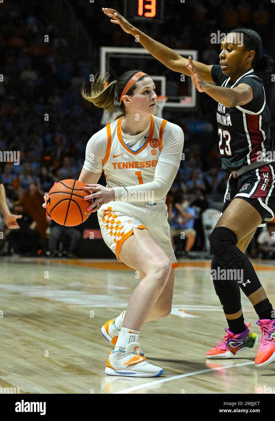 KNOXVILLE, TN - FEBRUARY 15: Tennessee Lady Vols guard Sara Puckett (1 ...