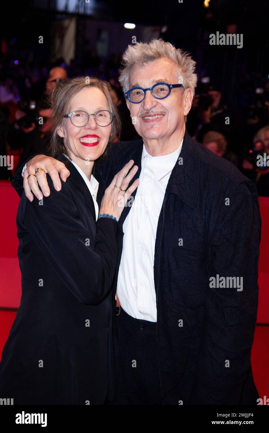 Berlin, Germany. 15th Feb, 2024. Donata Wenders and Wim Wenders ...