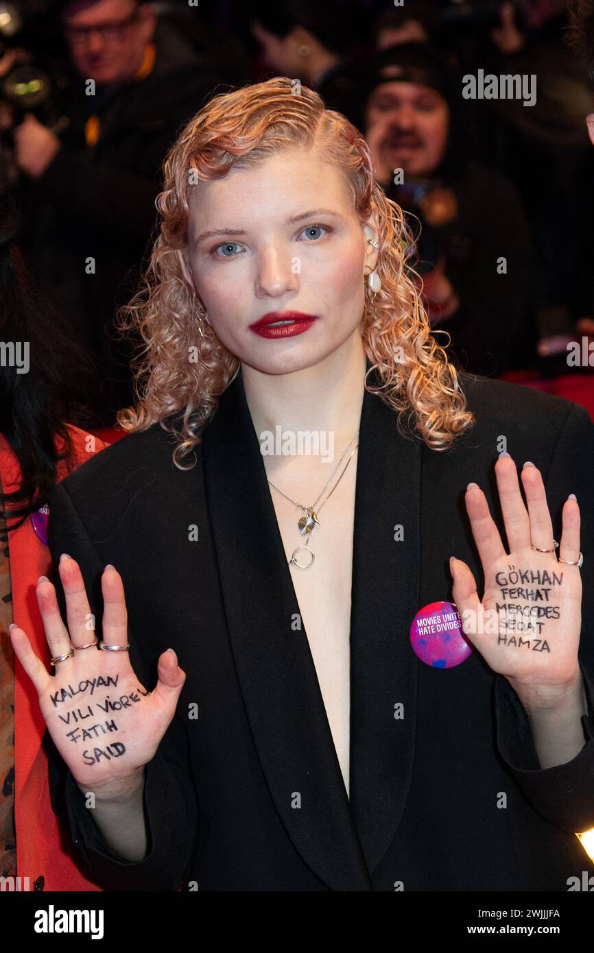 Berlin, Germany. 15th Feb, 2024. Luisa-Celine Gaffron attending the Opening Red Carpet during ...