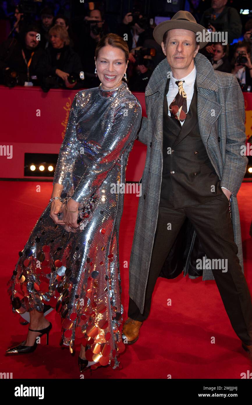 Berlin, Germany. 15th Feb, 2024. Jessica Schwarz and Alexander Scheer ...