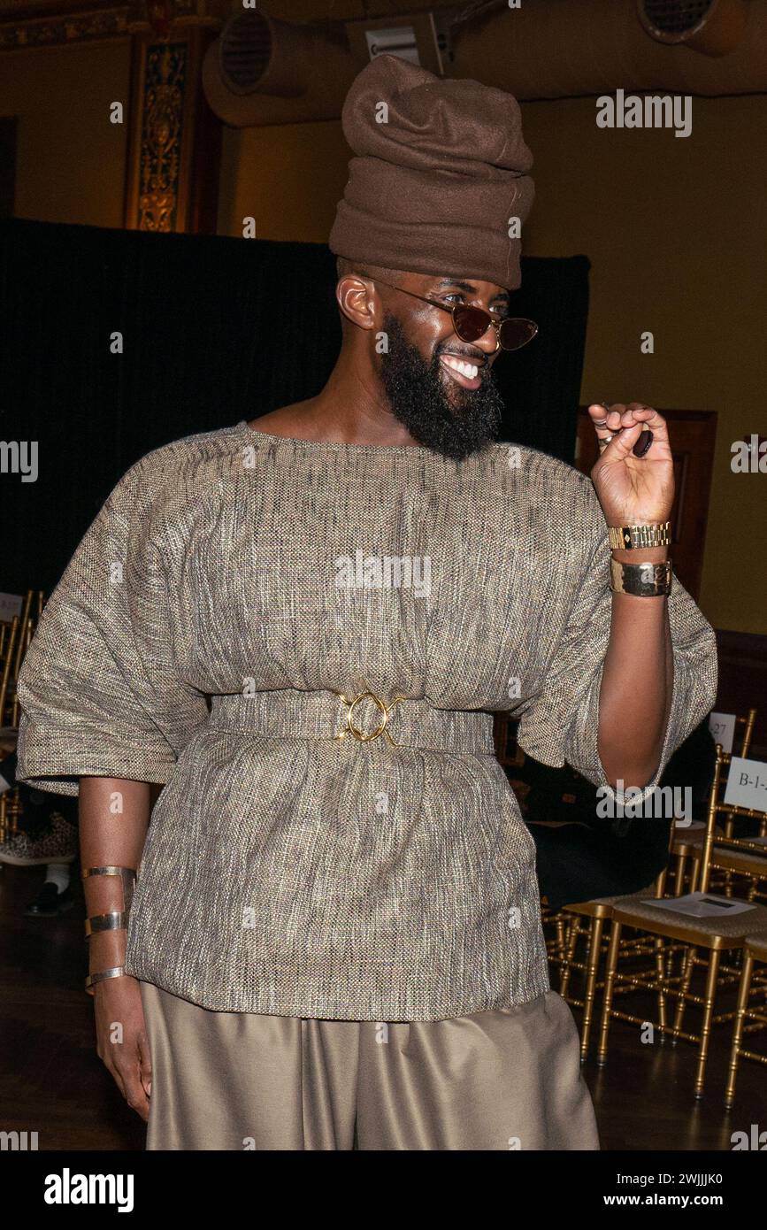 JosephMcCrae attends front row at the Frederick Anderson NYFW SS24 ...