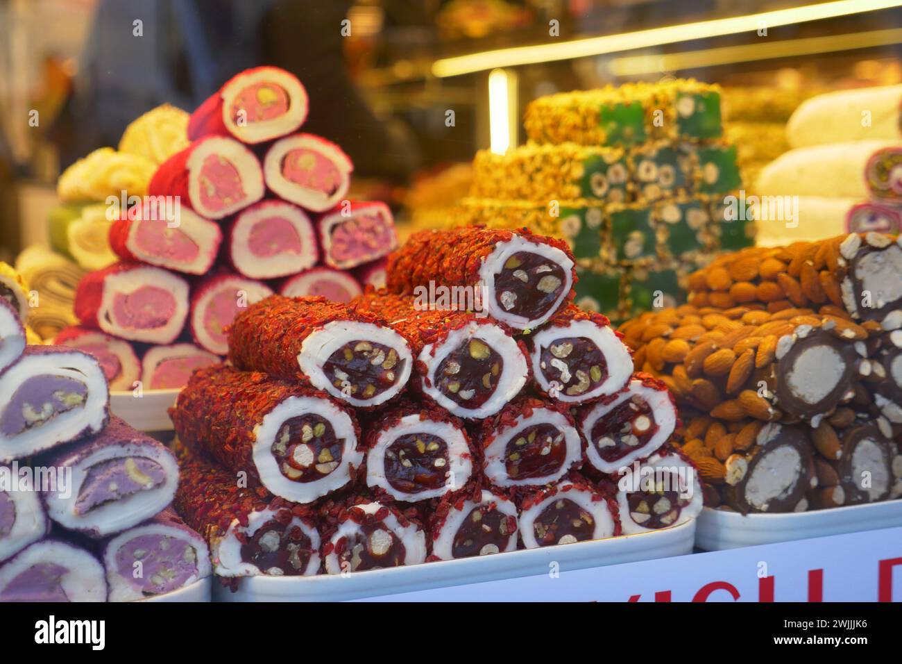 Turkish traditional sweet Turkish delight sold in the market Stock ...