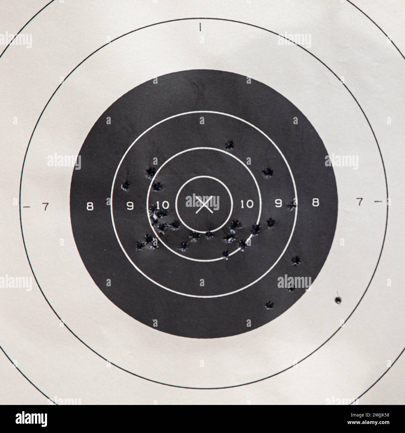 A shooting target is displayed during the zeroing portion of a table ...