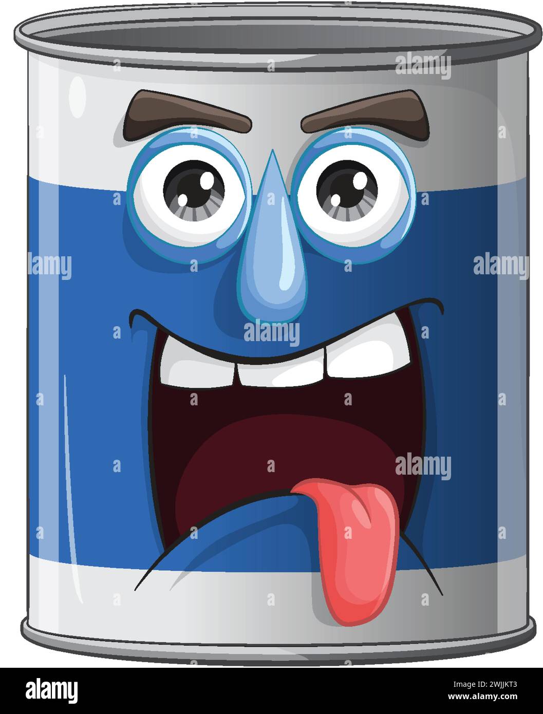 Vector illustration of a cheerful animated paint can Stock Vector Image ...