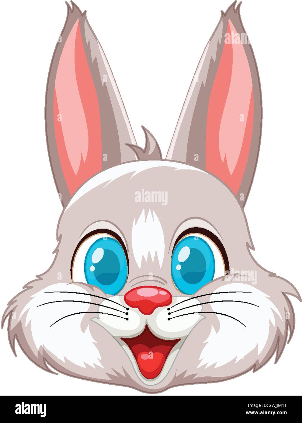 Cute rabbit with big blue eyes smiling Stock Vector Image & Art - Alamy