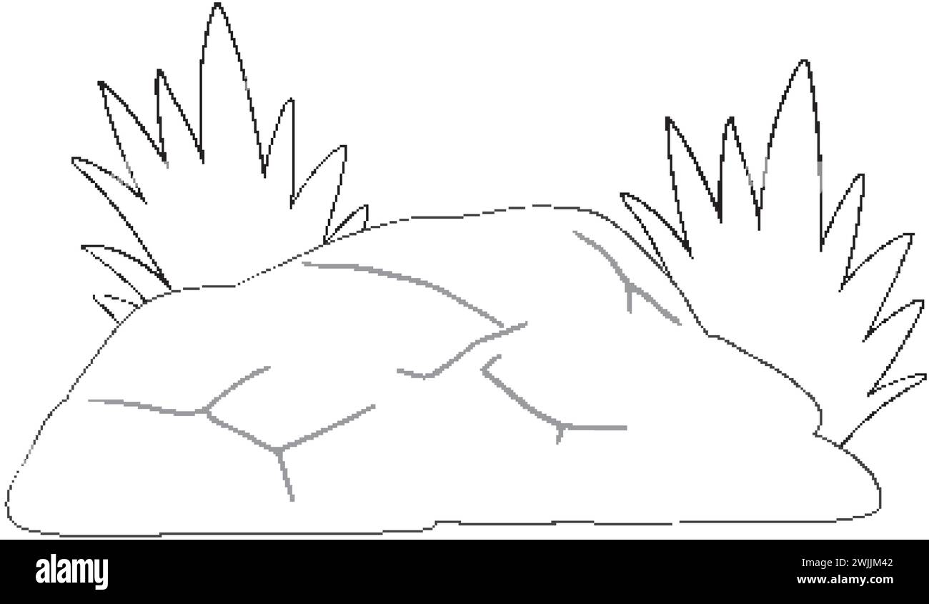 Simple line art of rocks and plants Stock Vector Image & Art - Alamy