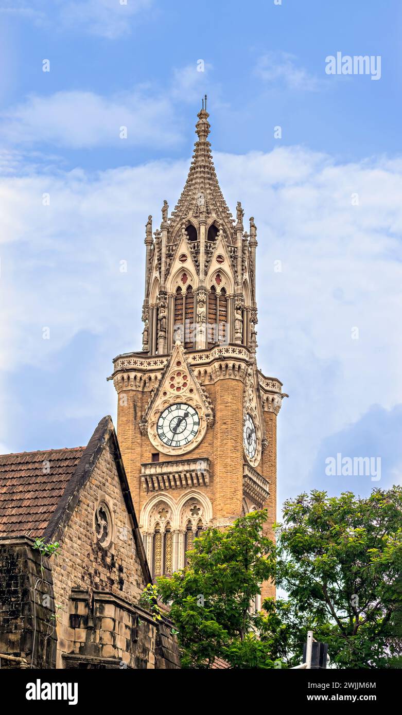 Close up image of Iconic , Ancient Rajabai Tower building with clock ...
