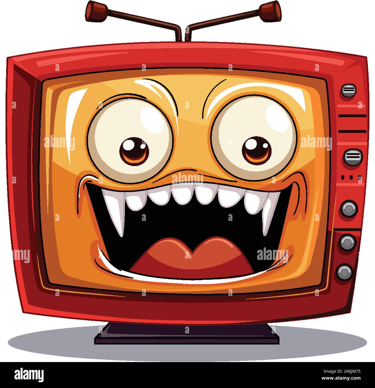 Colorful animated TV with a lively expression Stock Vector Image & Art ...
