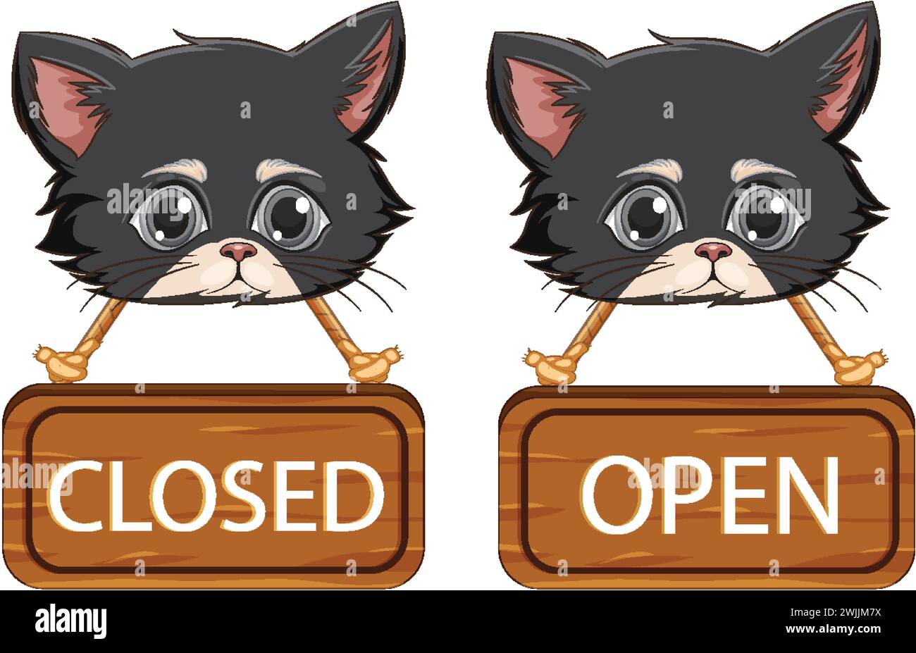 Two adorable kittens holding contrasting signs Stock Vector Image & Art ...