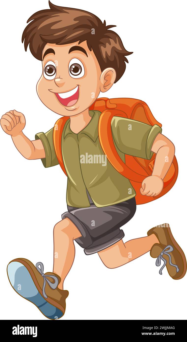 Schoolboy running Stock Vector Images - Alamy