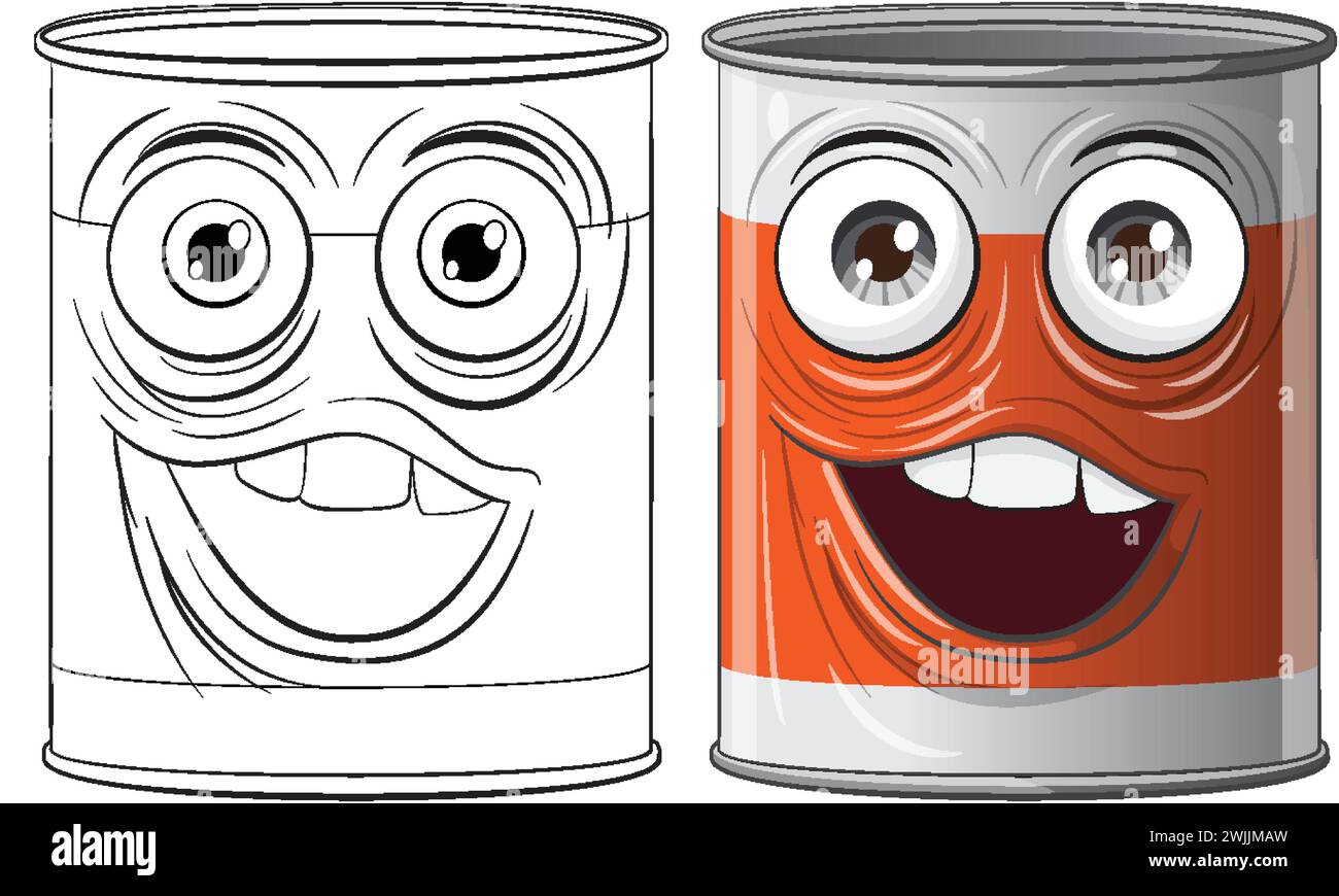 Two animated cans with expressive faces Stock Vector Image & Art - Alamy
