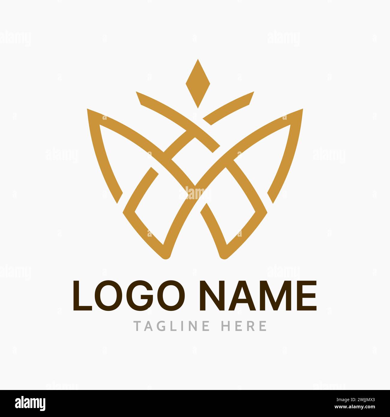 Luxury w letter logo sign vector design. Elegant linear monogram for ...