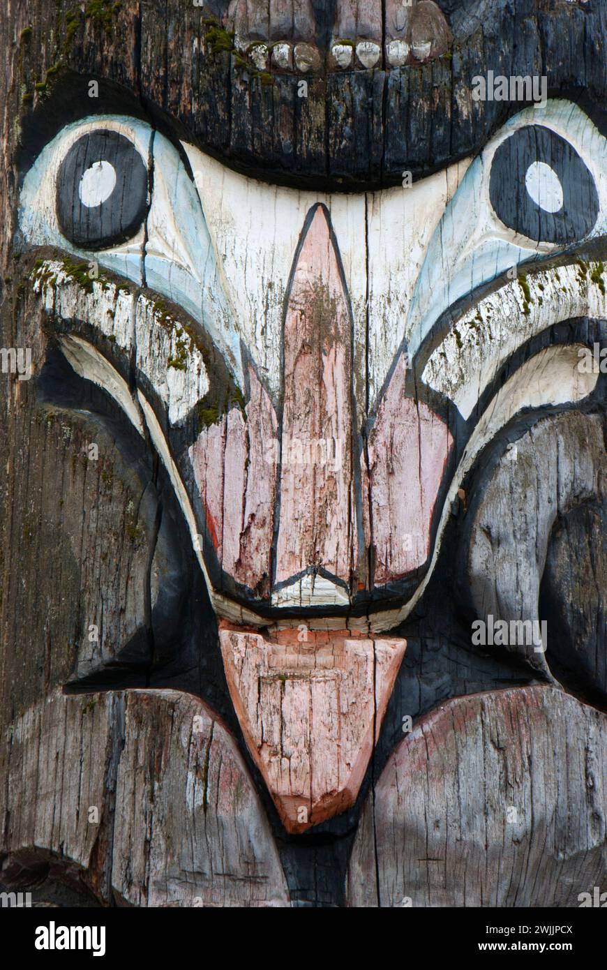 Totem pole face, Oaks Park, Portland, Oregon Stock Photo - Alamy
