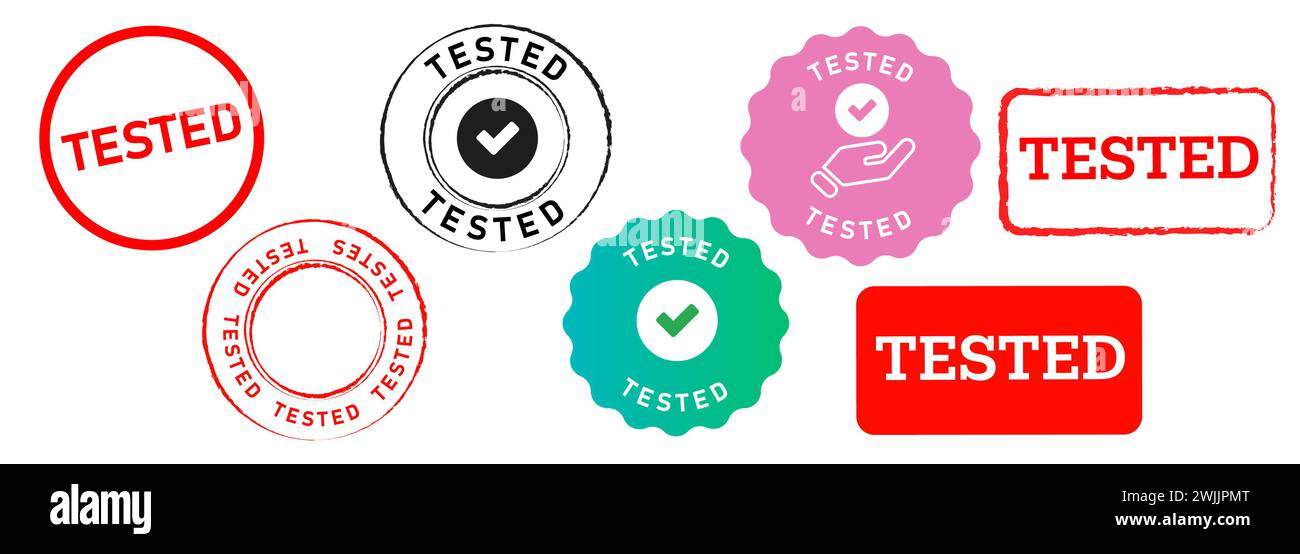 tested test circle and rectangle stamp label sticker sign business ...