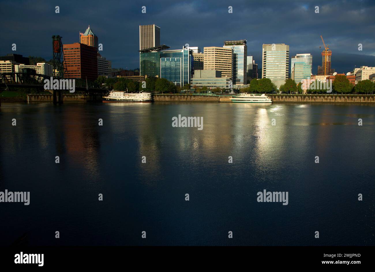 Downtown, Vera Katz Eastside Esplanade, Portland, Oregon Stock Photo ...