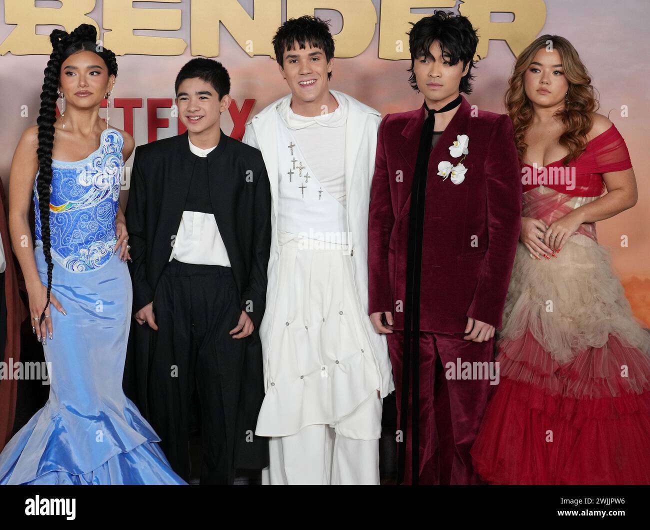 Los Angeles, USA. 15th Feb, 2024. (L-R) AVATAR: THE LAST AIRBENDER Cast ...