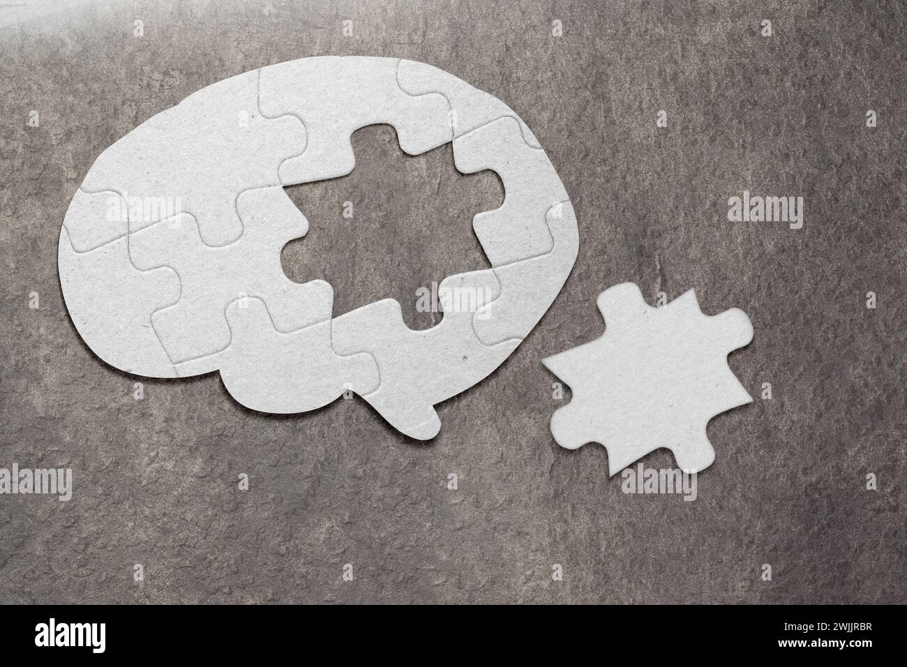 The missing piece of the brain puzzle is on the colored background ...