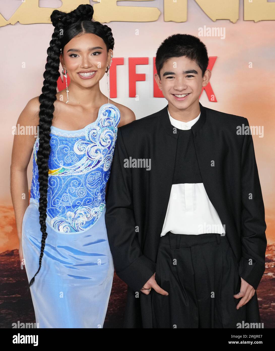 Los Angeles, USA. 15th Feb, 2024. (L-R) Kiawentiio Tarbell and Gordon ...