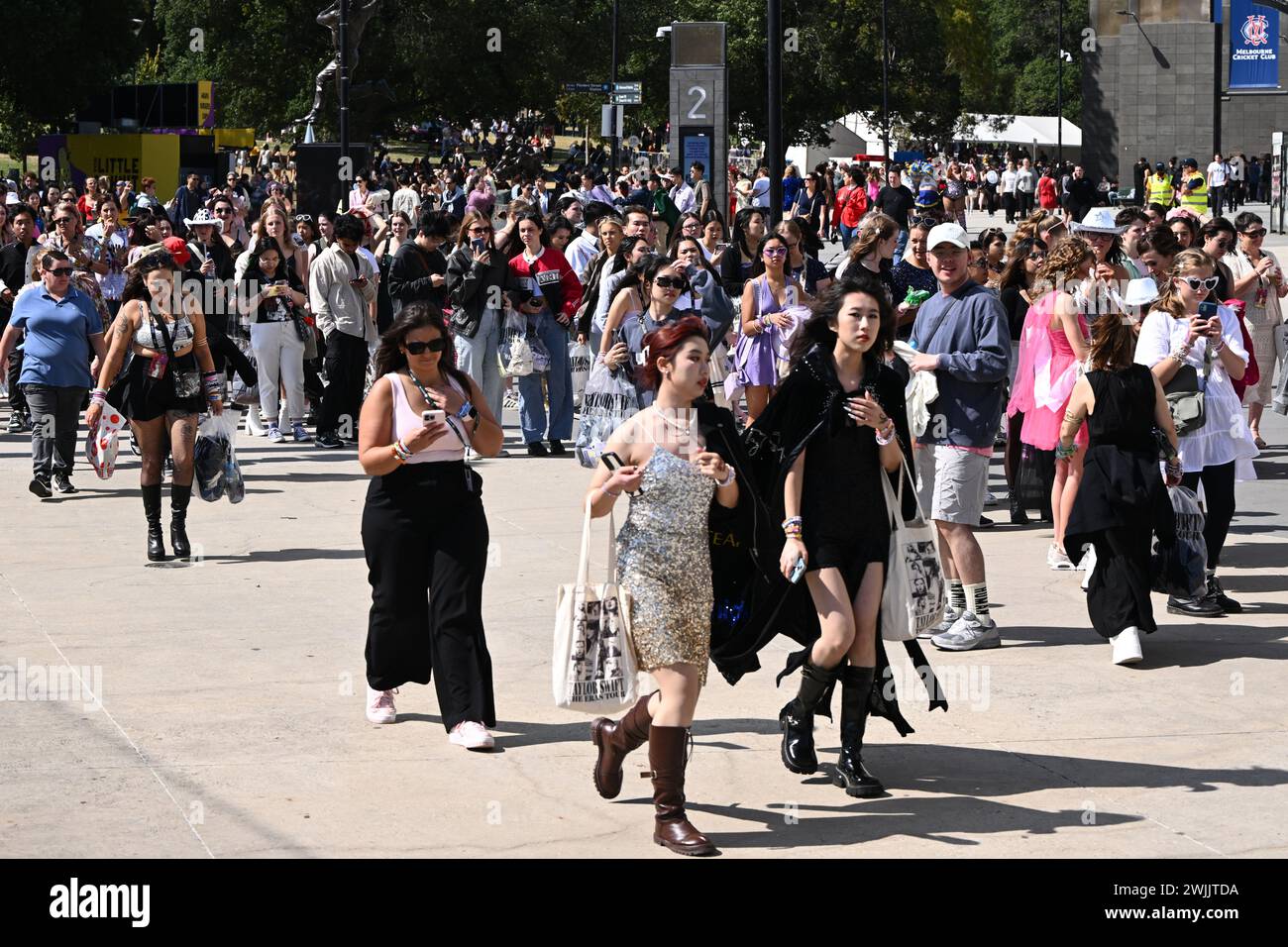 Melbourne, Australia. 16th Feb, 2024. Taylor Swift fans, known as ...