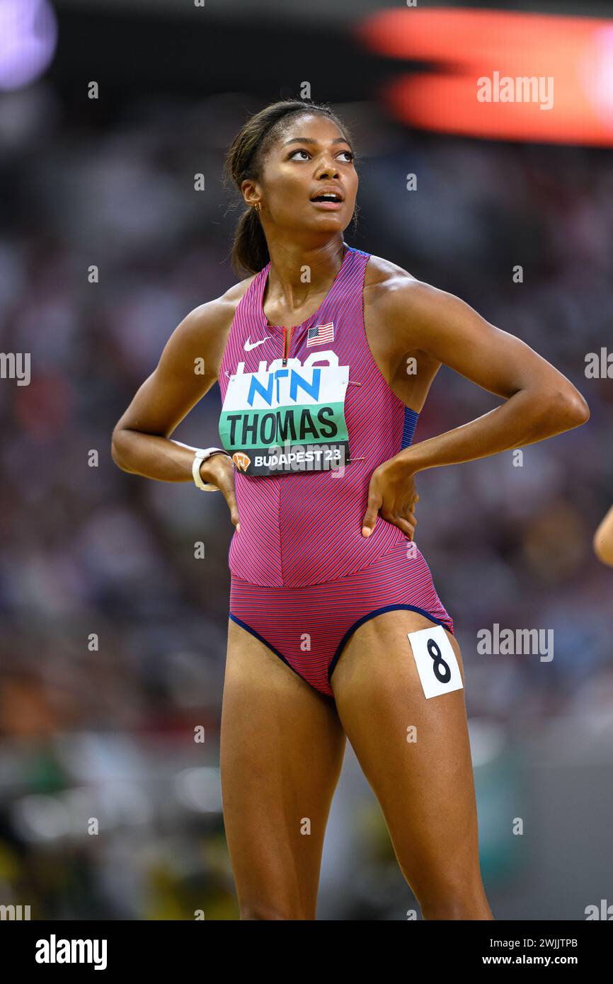 Gabrielle THOMAS participating in the 200 meters at the World Athletics ...
