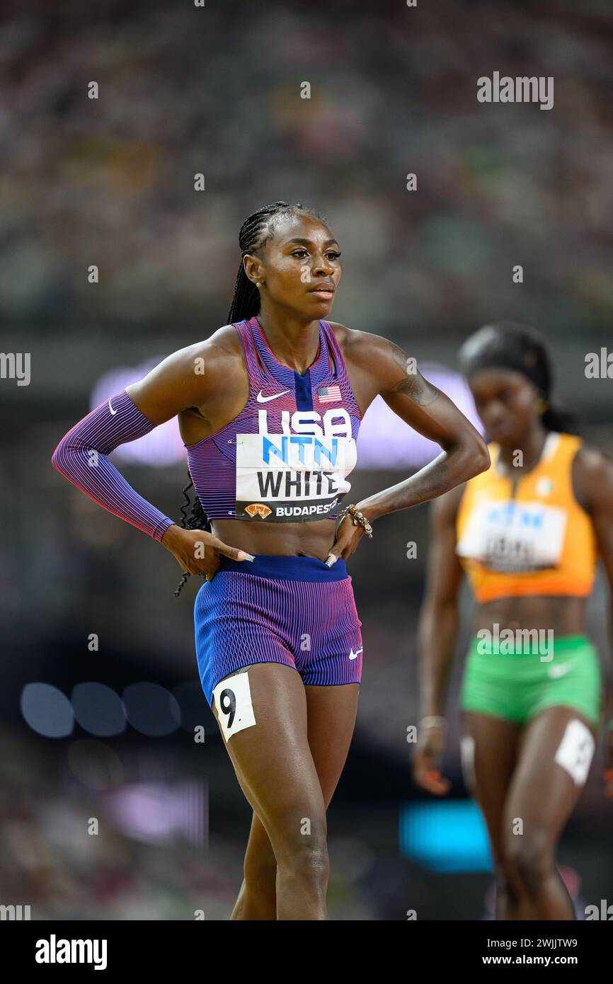Kayla WHITE participating in the 200 meters at the World Athletics ...
