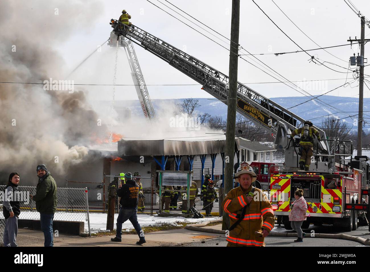 Firefighters from neighboring cities tried to extinguish a 2 alarm fire ...