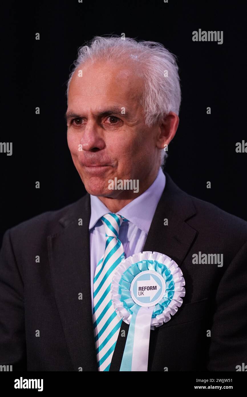 Reform UK candidate Ben Habib during the Wellingborough by-election at ...