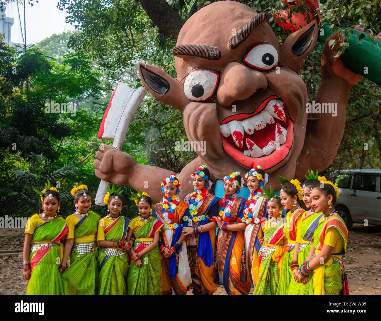 Dhaka, Bangladesh. 14th Feb, 2024. Children participants pose for a ...