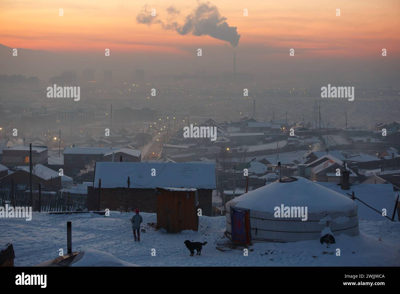 Ulaanbaatar, Mongolia. 1st Jan, 2024. Air pollution of Ulaanbaatar ...