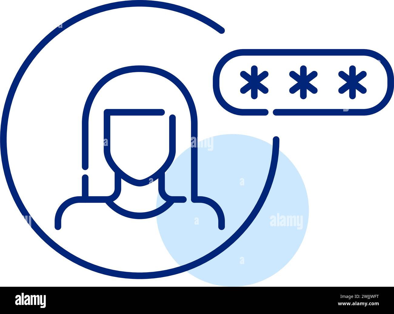 Logging into user account. Password protected female profile. Pixel perfect icon Stock Vector ...