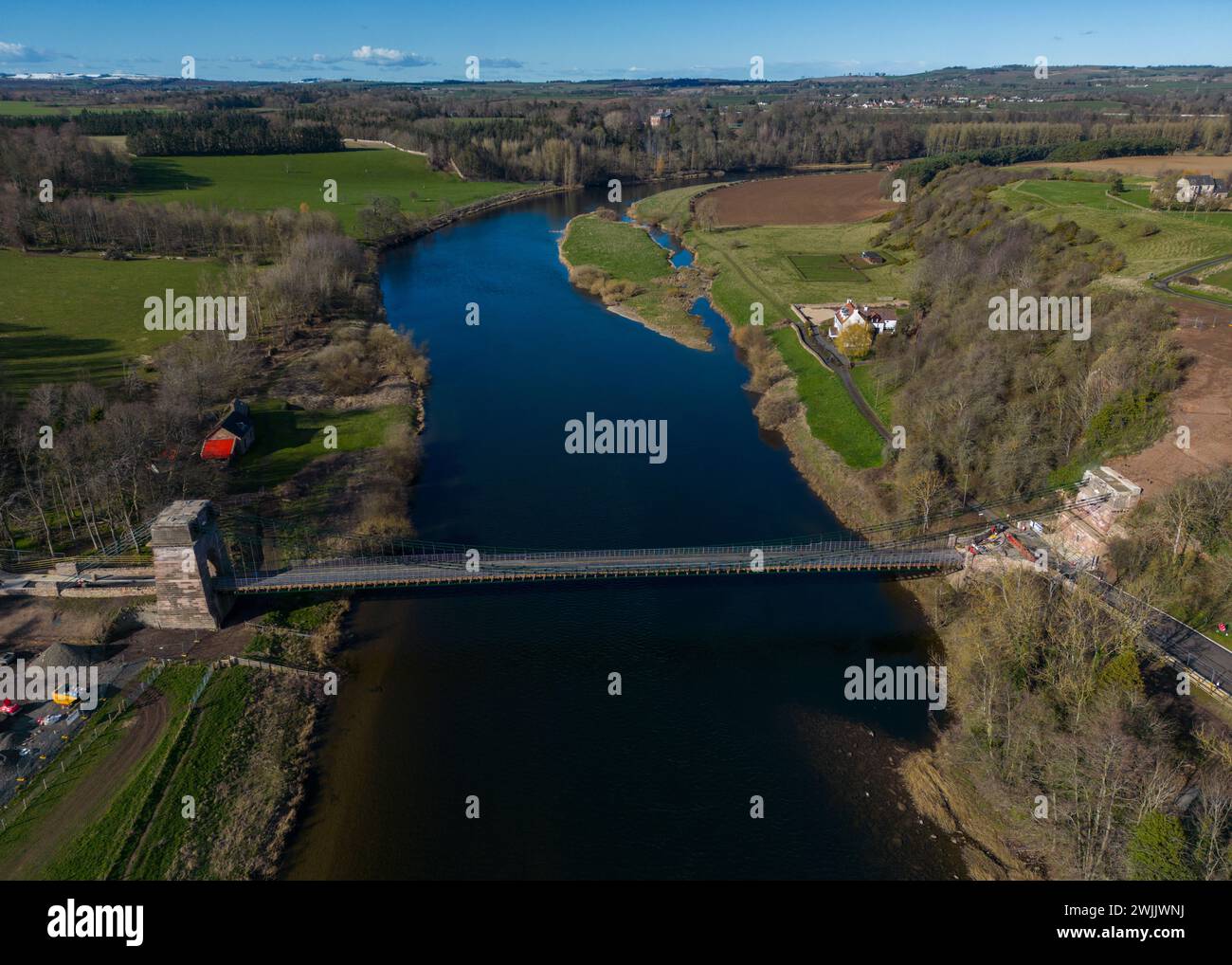 The Union Chain Bridge, The Union Chain Bridge which spans the River ...