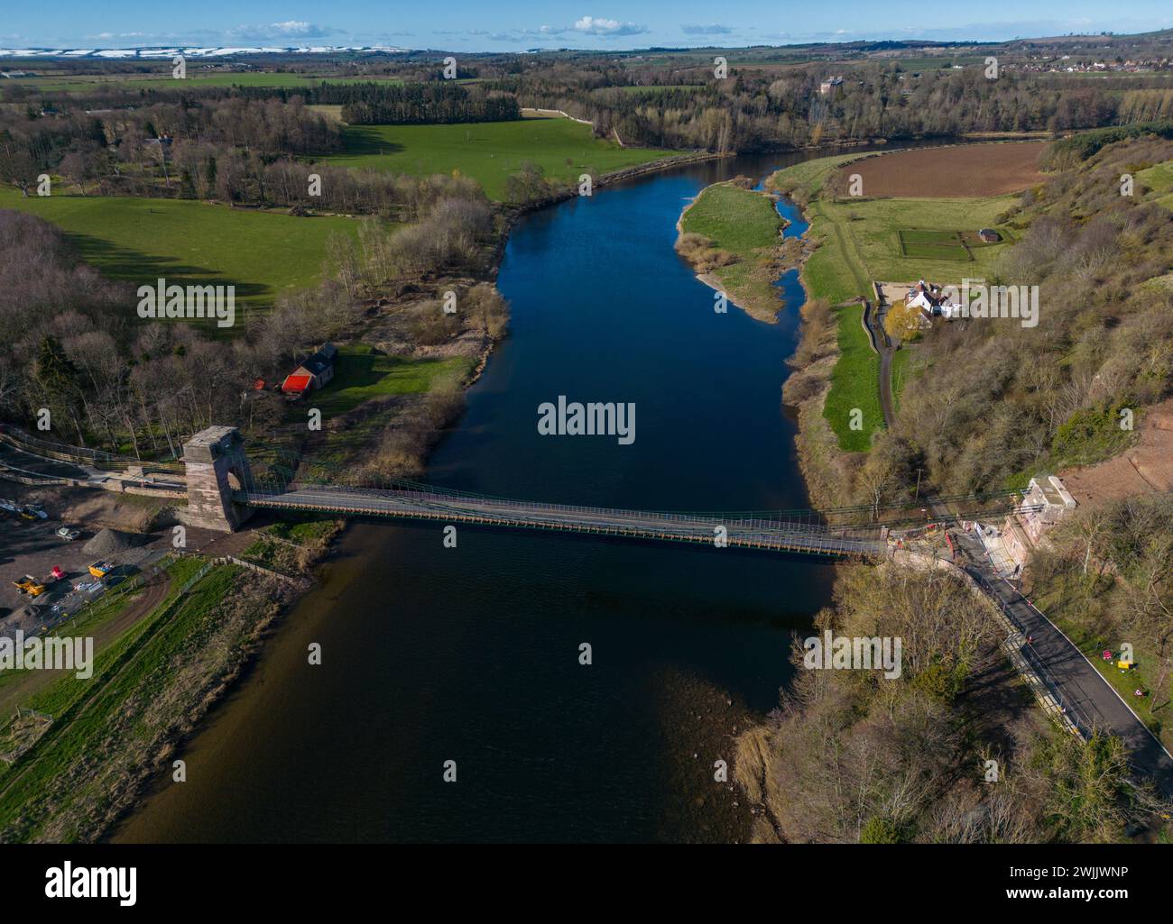 The Union Chain Bridge, The Union Chain Bridge which spans the River ...
