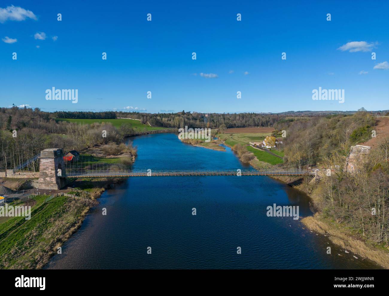 The Union Chain Bridge, The Union Chain Bridge which spans the River ...