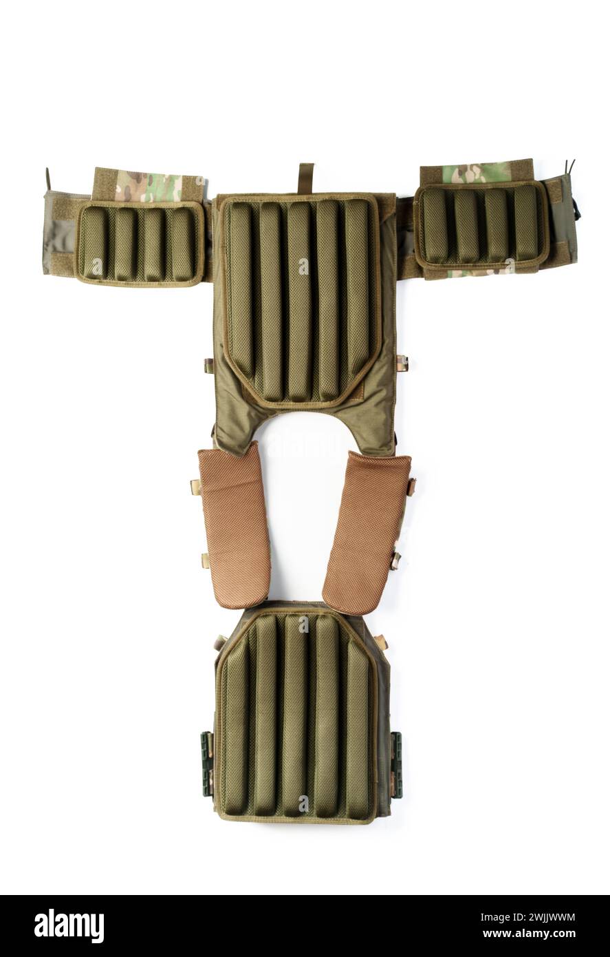 Camouflage bulletproof vest isolated on white background Stock Photo ...