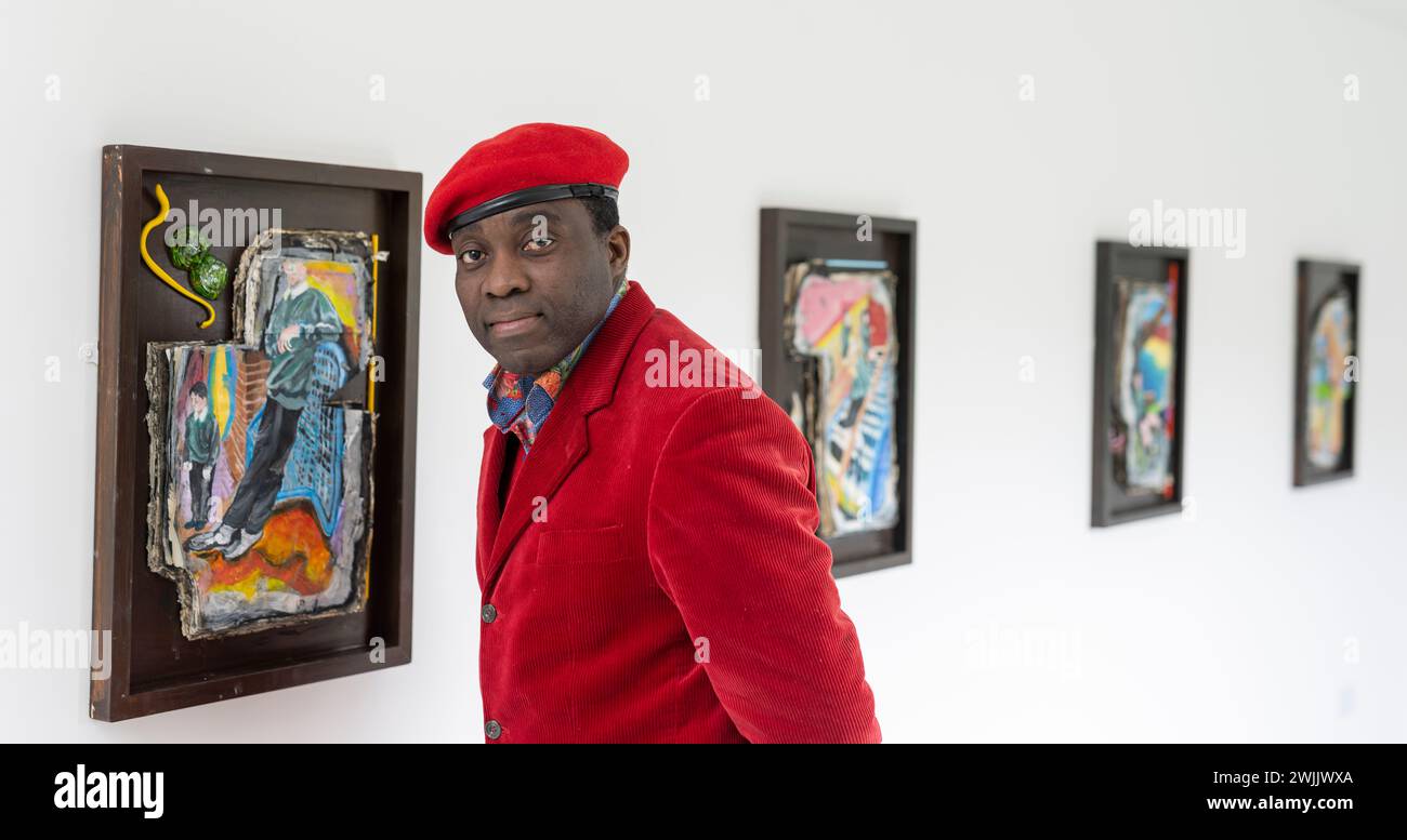 Zembla gallery, Hawick, Scottish Borders. Images show artist Sol GOLDEN ...